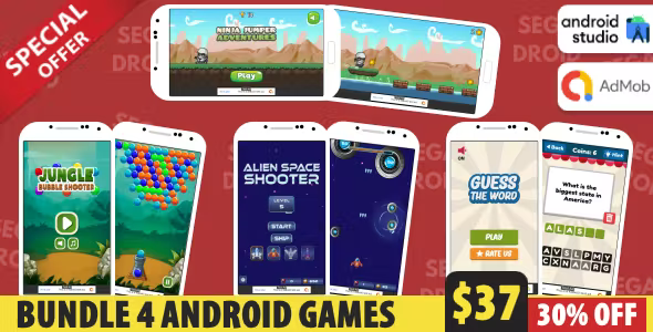 Bundle 4 Android Studio Games with AdMob Ads - Nulled