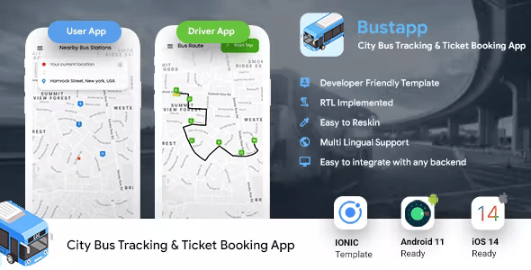 City Bus Tracking & Booking Android & iOS App Template |2 Apps Driver ...