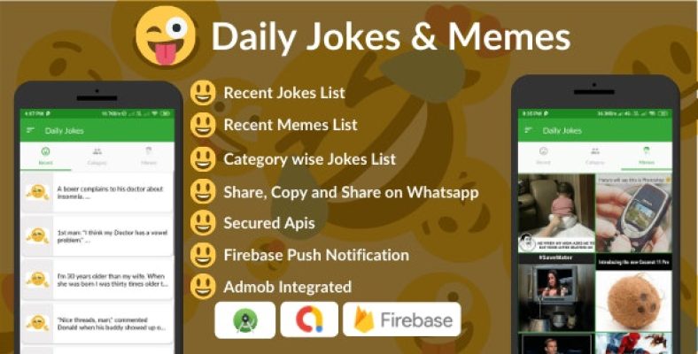 Daily Jokes & Memes Android App (Comedy, Funny, Joke, Memes) - Nulled