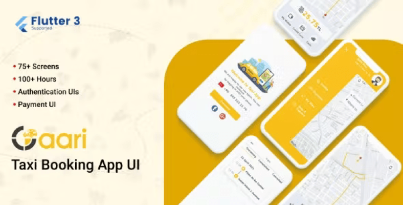 Gaari - Taxi Booking App - Uber Clone UI Template - Nulled