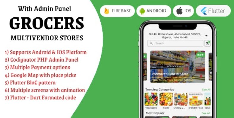 “Grocers” Multivendor Grocery Stores with Flutter + PHP Admin Panel ...
