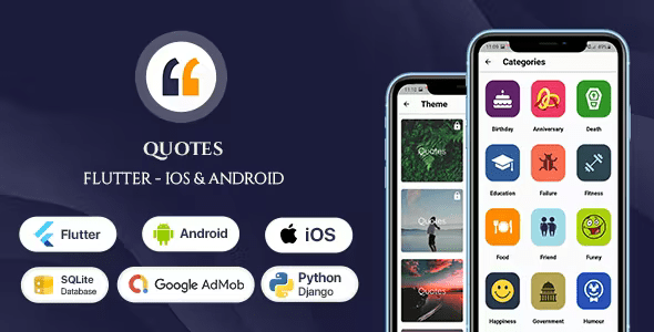 Quotes App - Flutter Android iOS Full App + Python Admin Panel - Nulled