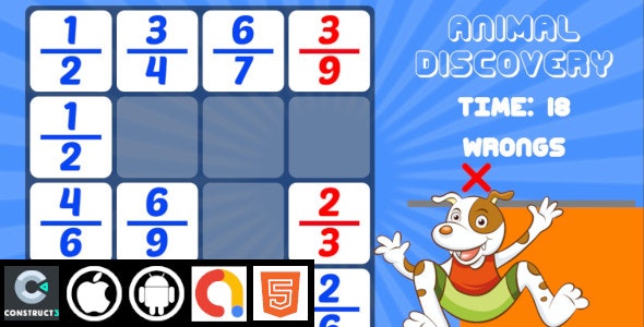 Animal Discovery Kids Educational Construct 3 HTML5 Game With Admob ...