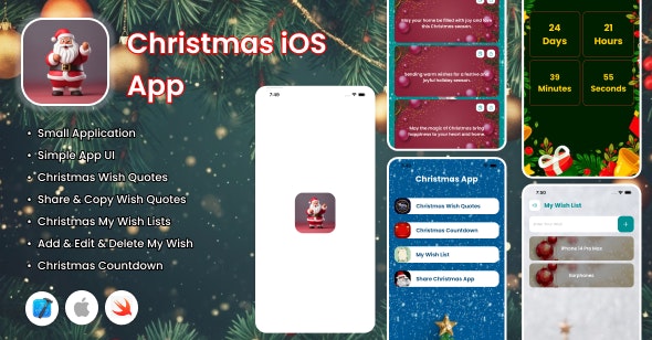 Christmas iOS App - Merry Christmas - Christmas Wish Quotes - Nulled