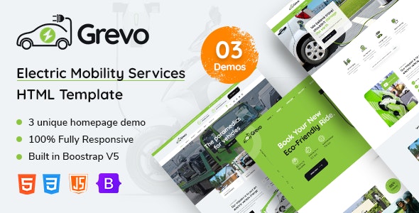 Grevo | Electric Mobility Services HTML Template - Nulled