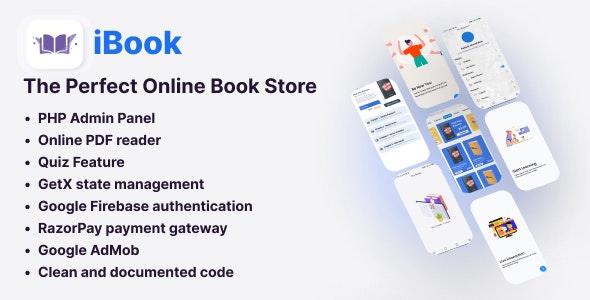iBook - Online Book Store with Flutter and PHP Admin Panel - Nulled