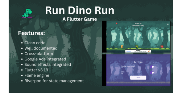 Run Dino Run - Flutter Game - Nulled