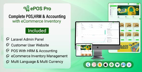 ePOS Pro - POS, HRM Accounting with eCommerce Solution - Nulled