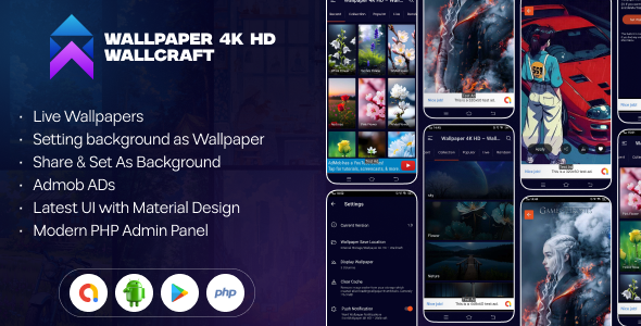 Wallpaper 4K HD Wallcraft - Wallpaper App with Admin Panel - Live ...