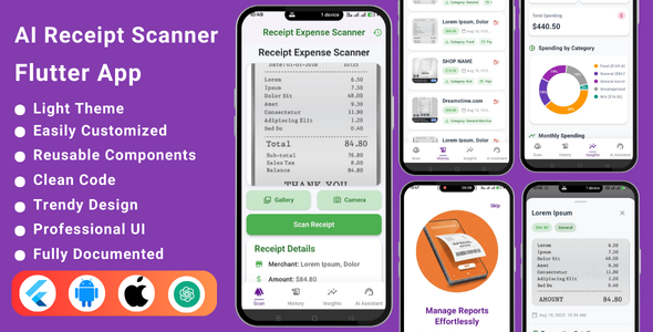 AI-Powered Receipt Scanner Expense Tracker | AI Finance Assistant App - Nulled