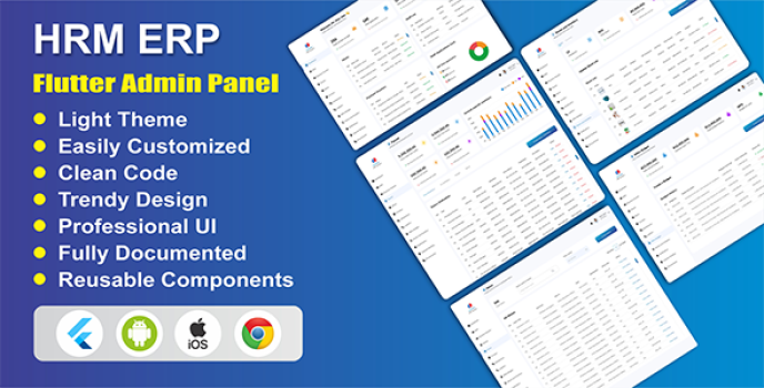 Flutter Web HRM ERP Admin Dashboard UI Kit | Payroll, Attendance ...