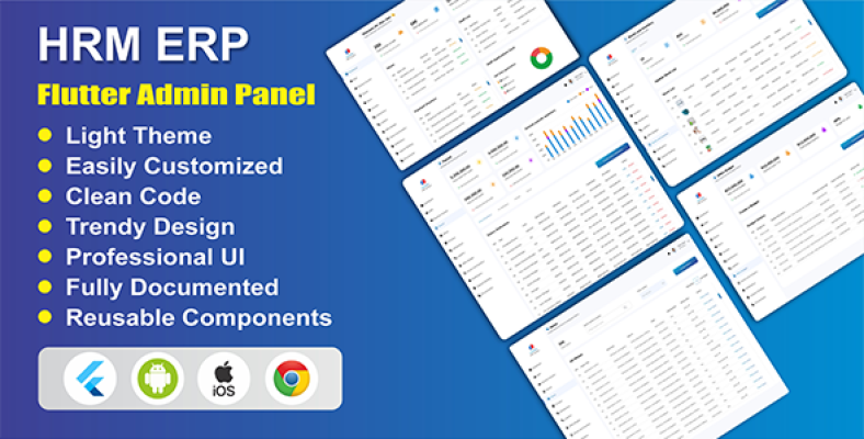 Flutter Web HRM ERP Admin Dashboard UI Kit | Payroll, Attendance ...