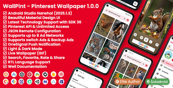 WallPint – Pinterest Wallpaper App - Pinterest API - Nulled