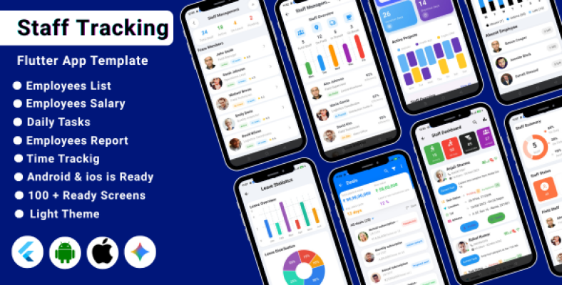 AI-Powered Staff Tracking Field Management Flutter App UI Kit ...
